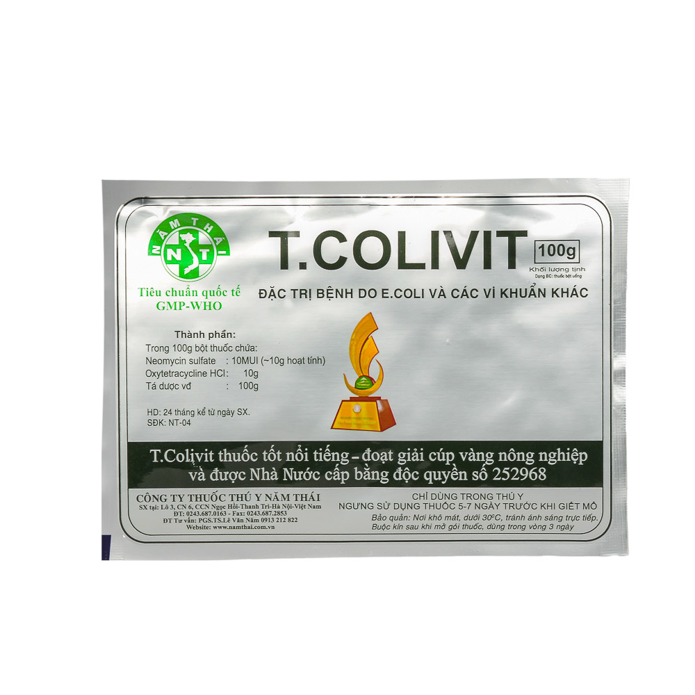 T.Colivit - Đặc Trị Bệnh Do E.Coli - PHÂN PHỐI THUỐC THÚ Y HOÀN TỐ